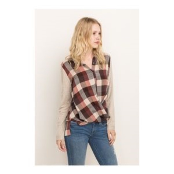 Mystree | Tops | Mystree Terry Mix Plaid Mix Top | Poshmark